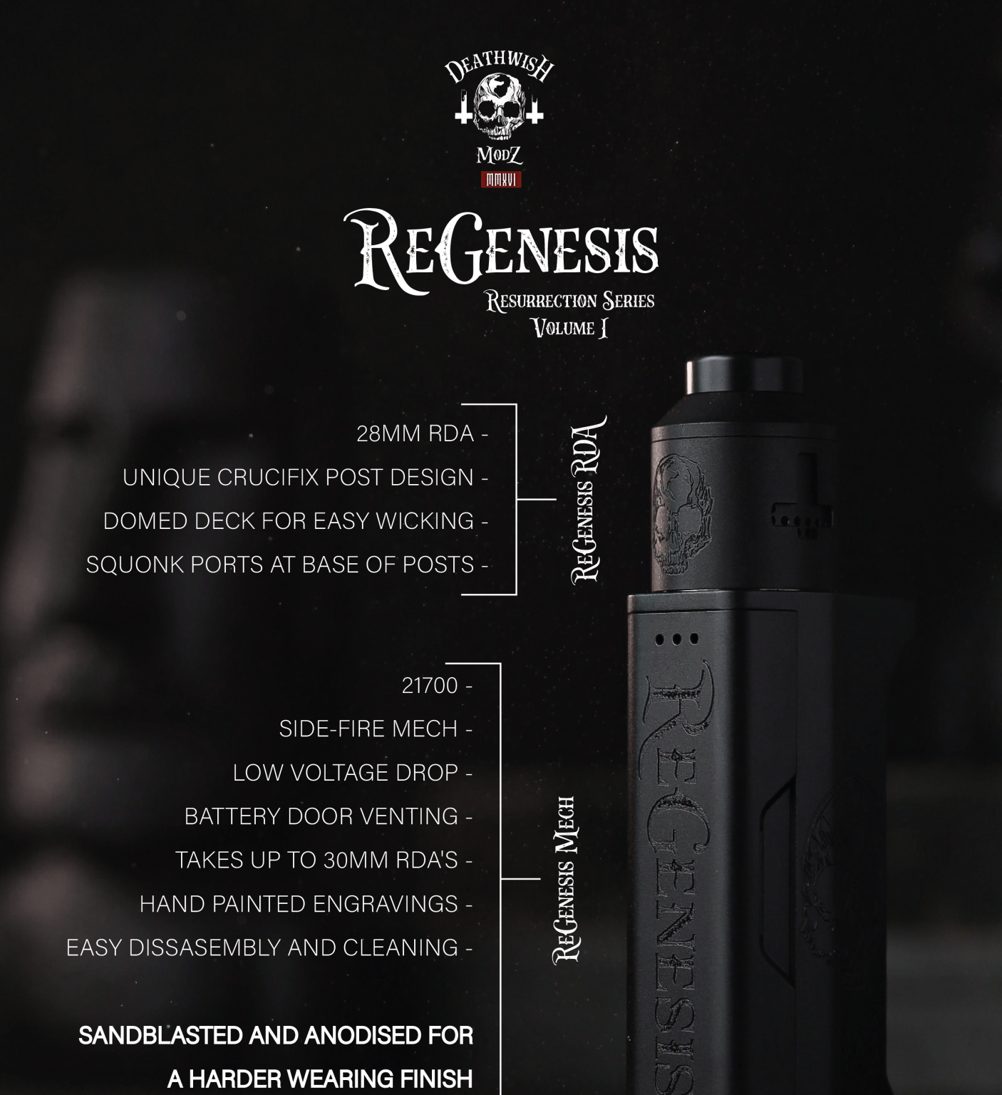 Deathwish Modz – ReGenesis Mech Kit – Vape It Easy